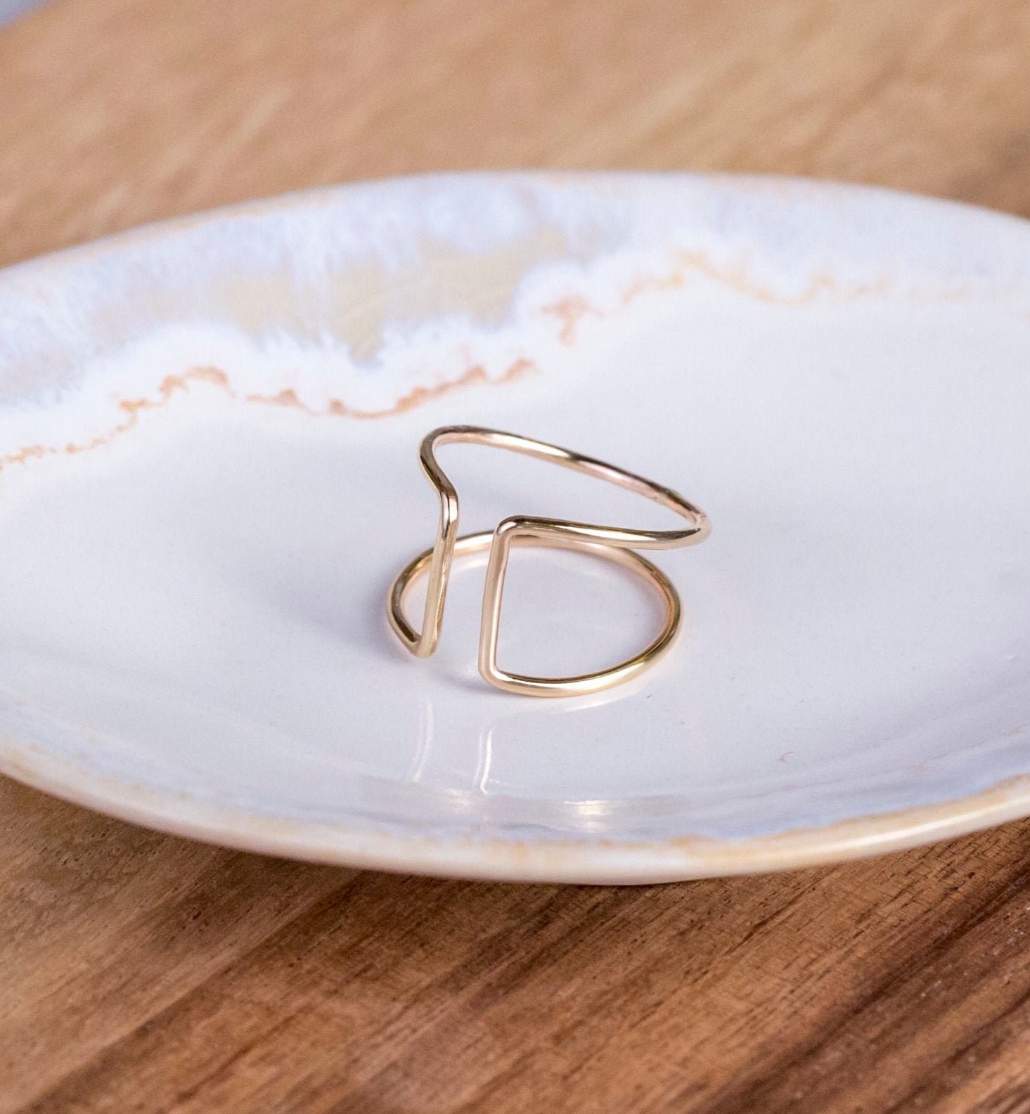 Open Bar Ring Bar Ring Gold Bar Ring Parallel Bar Ring - Etsy