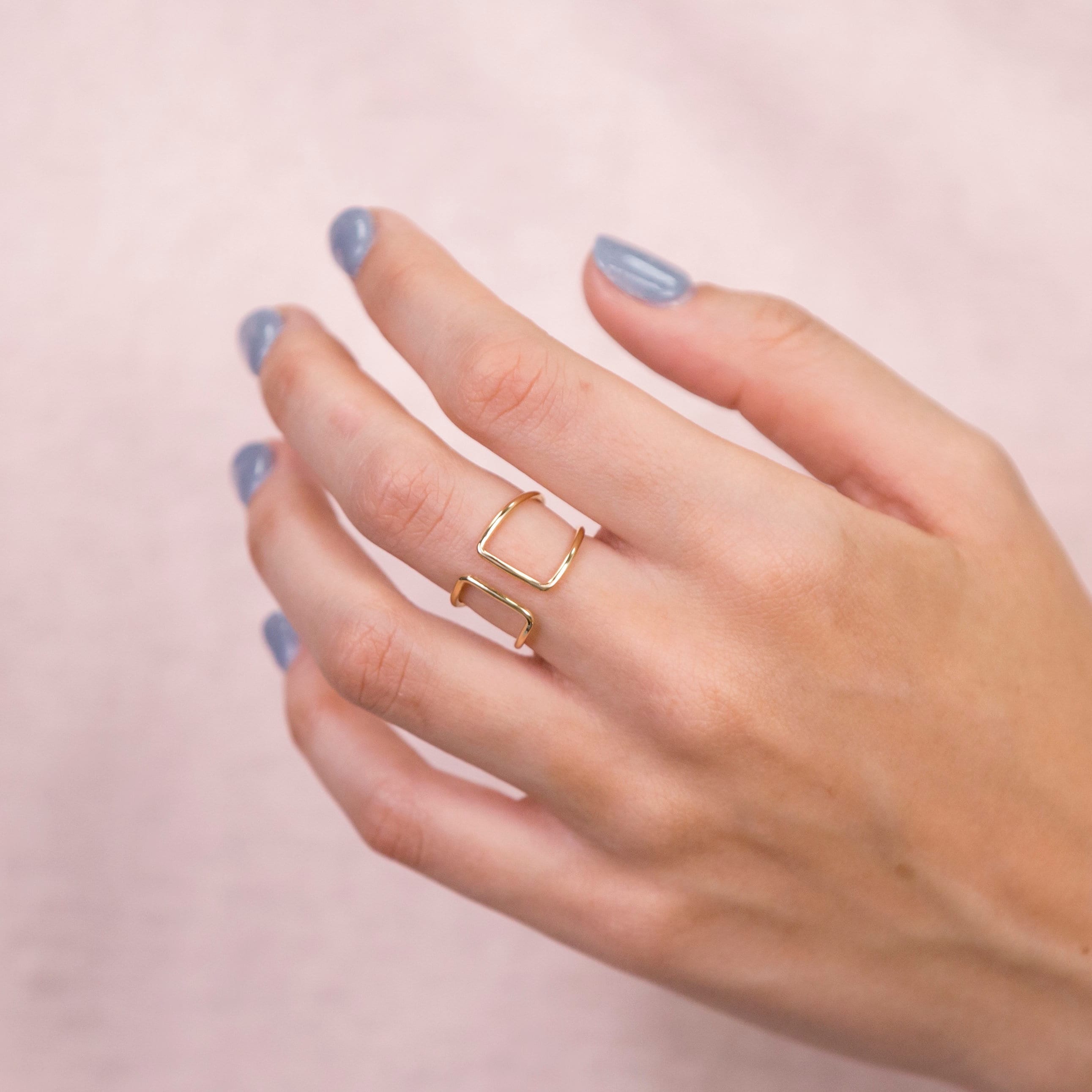 Open Bar Ring Bar Ring Gold Bar Ring Parallel Bar Ring - Etsy
