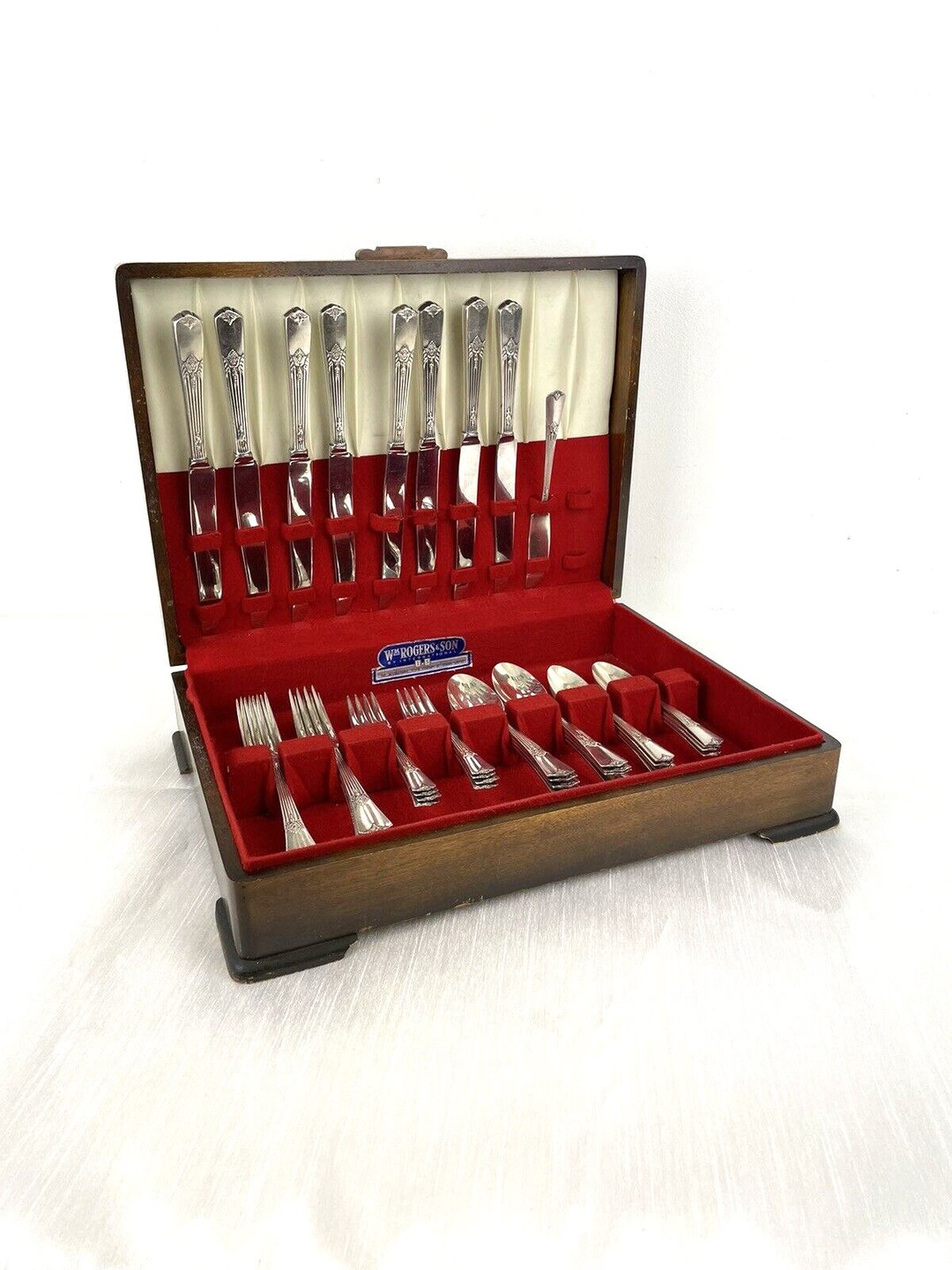 Flatware, WM Rogers, Silver Plate, Complete Set 8, Guild, Cadence, 1932 ...