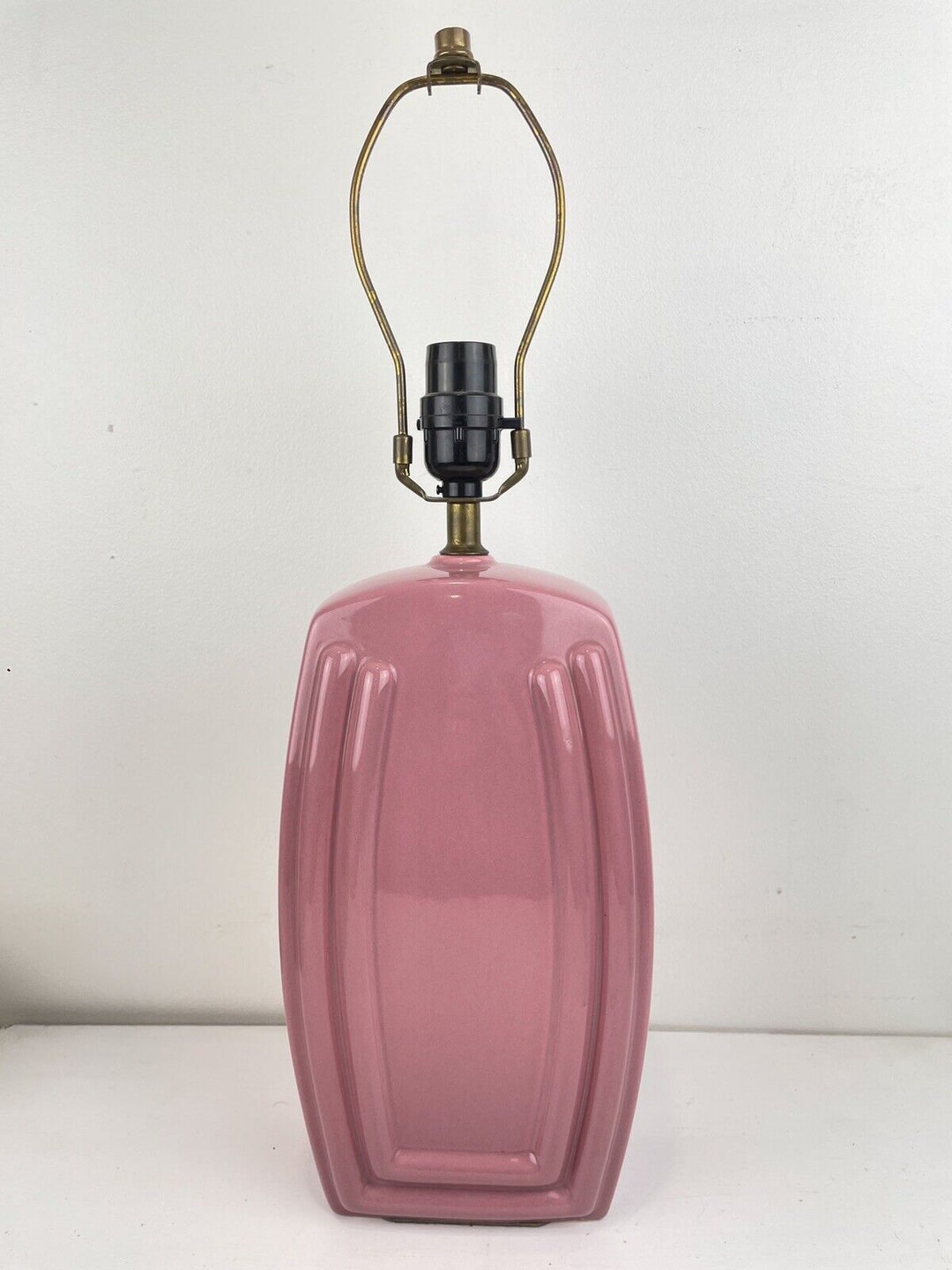 Table Lamp Vintage 1990s Pink Art Deco Revival Ceramic - Etsy