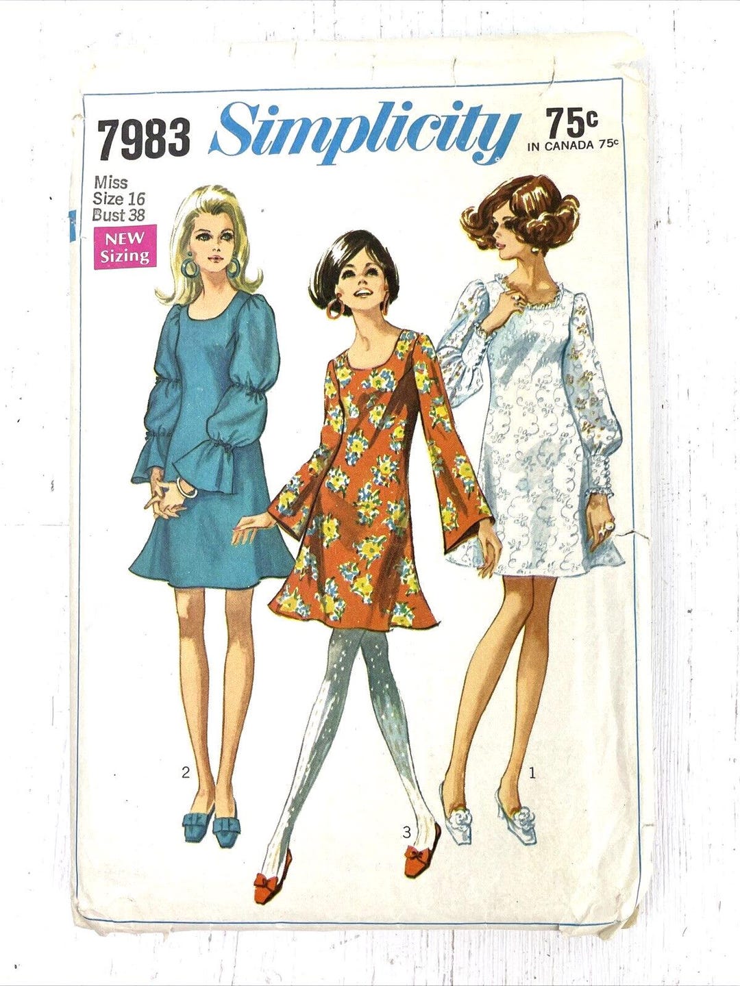 Sewing Pattern, Simplicity 7584, Vintage, 1968, Dress Pattern, Swing ...