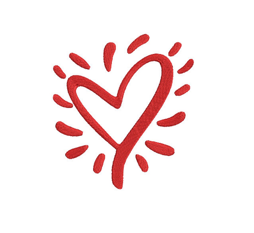 Heart Machine Embroidery File Design, Valentine Digital File Instant ...