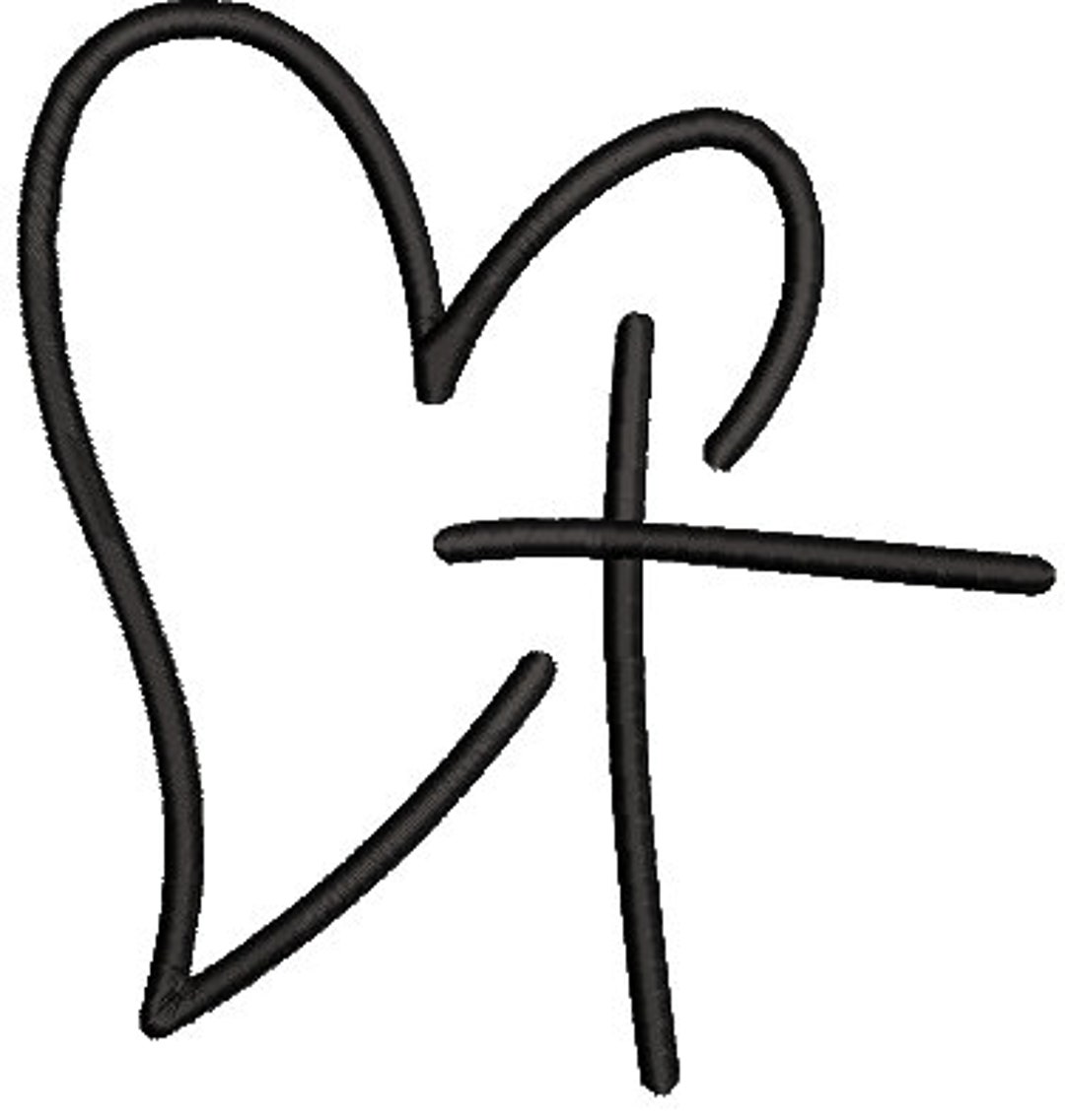 Love Christ, Heart Cross, Embroidery Design, Religious, Instant ...