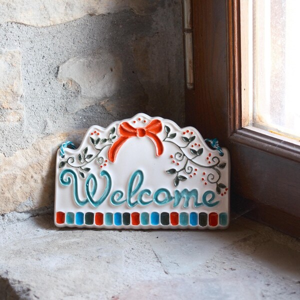 Ceramic Welcome Sign - Etsy UK