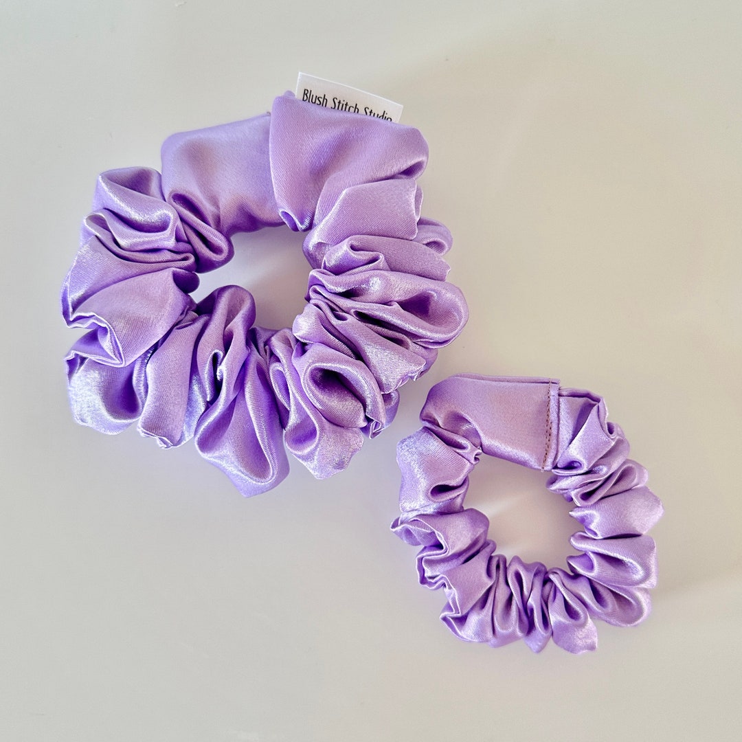 Satin Scrunchie Lilac Purple, Light Pastel Purple Shiny Hair Tie ...