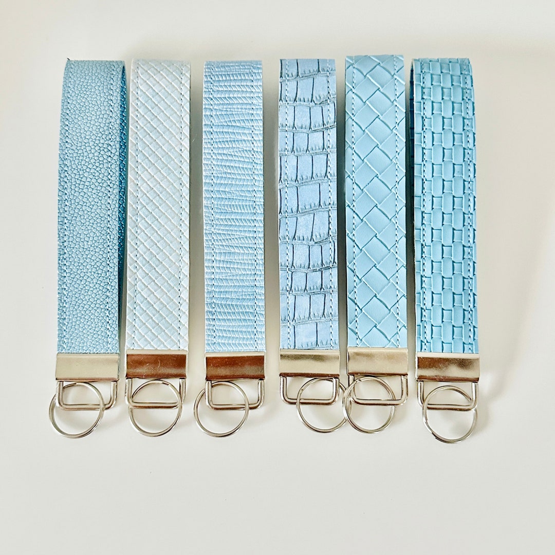 Blue Key Wristlet | Key Fob Holder | Wristlet Key Chain | Faux Vegan ...