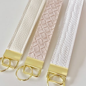 Neutral Cream Beige Key Wristlet | Key Fob Holder | Wristlet Key Chain ...