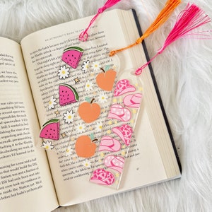 Cowgirl Acrylic Bookmark Peach Watermelon Fruit Bookmark Summer Reading ...