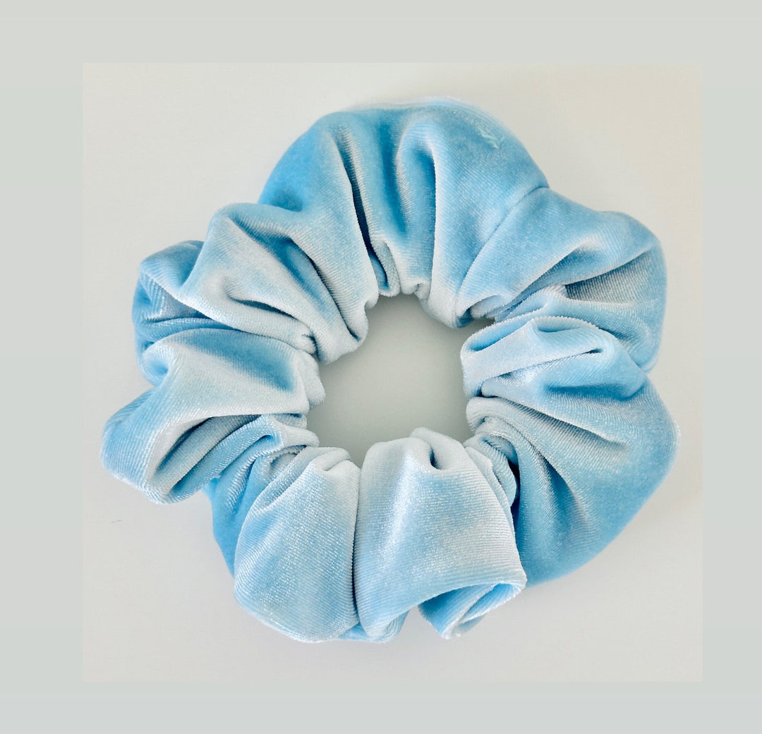 Light Blue Velvet Scrunchie | Pastel Blue Hair Scrunchie - Etsy