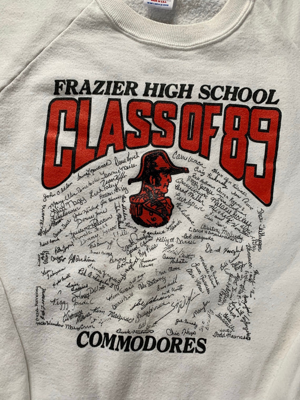 Vintage 90s Frazier High School Class of 89 Commodores White - Etsy