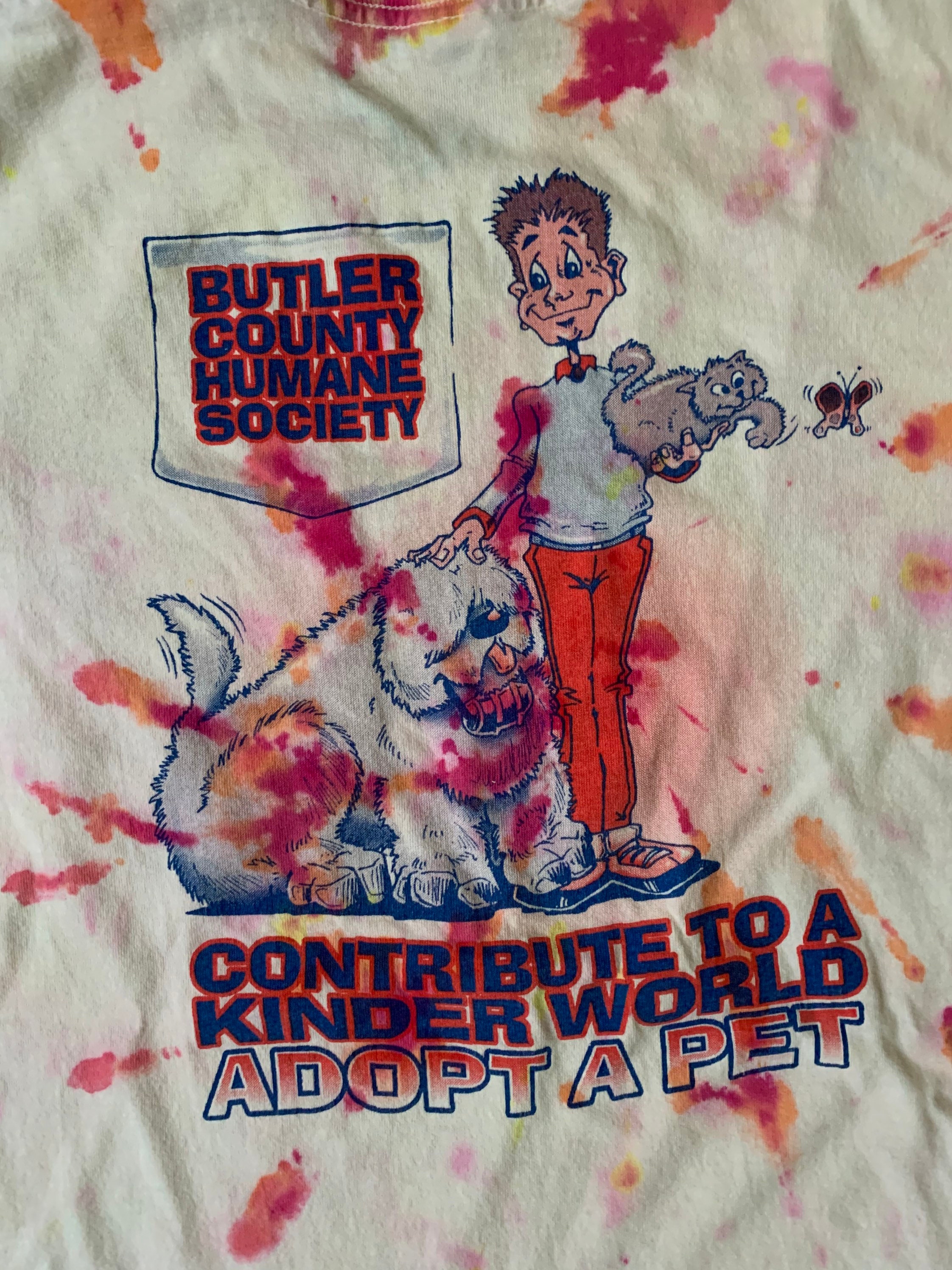 Vintage 90s Butler County Humane Society White Tie Dye T shirt | Etsy