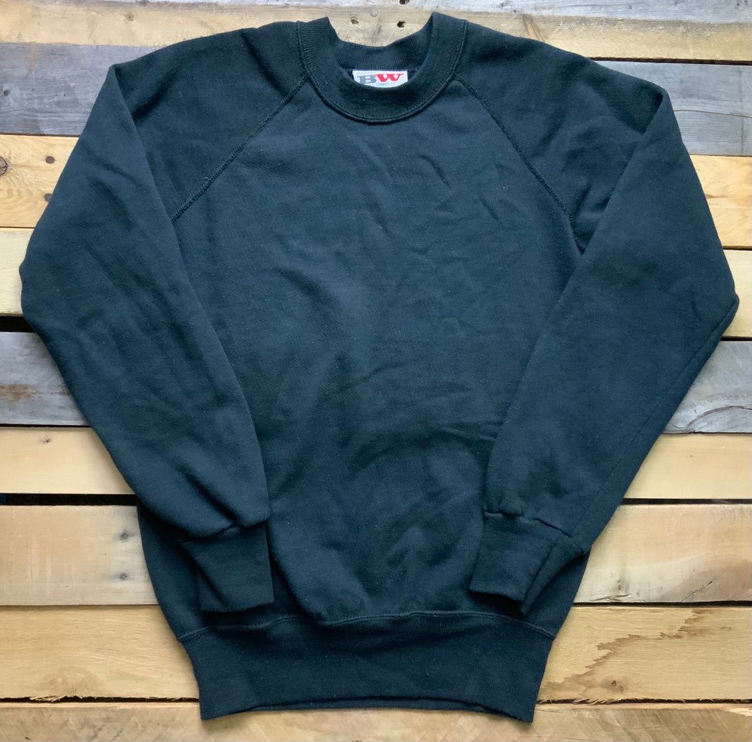 Vintage 80s Bassett-walker BW Black Pullover Raglan Size Small USA - Etsy