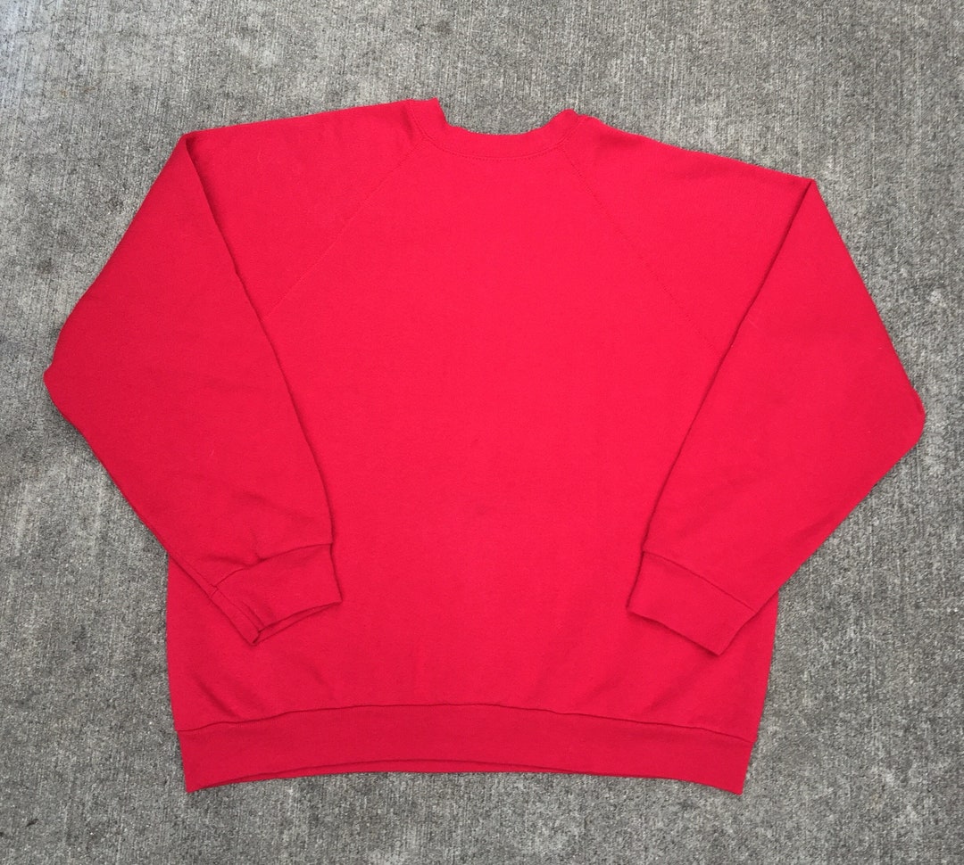 Vintage 90s Tultex Blank Red Pull Over Size Large Made in USA - Etsy