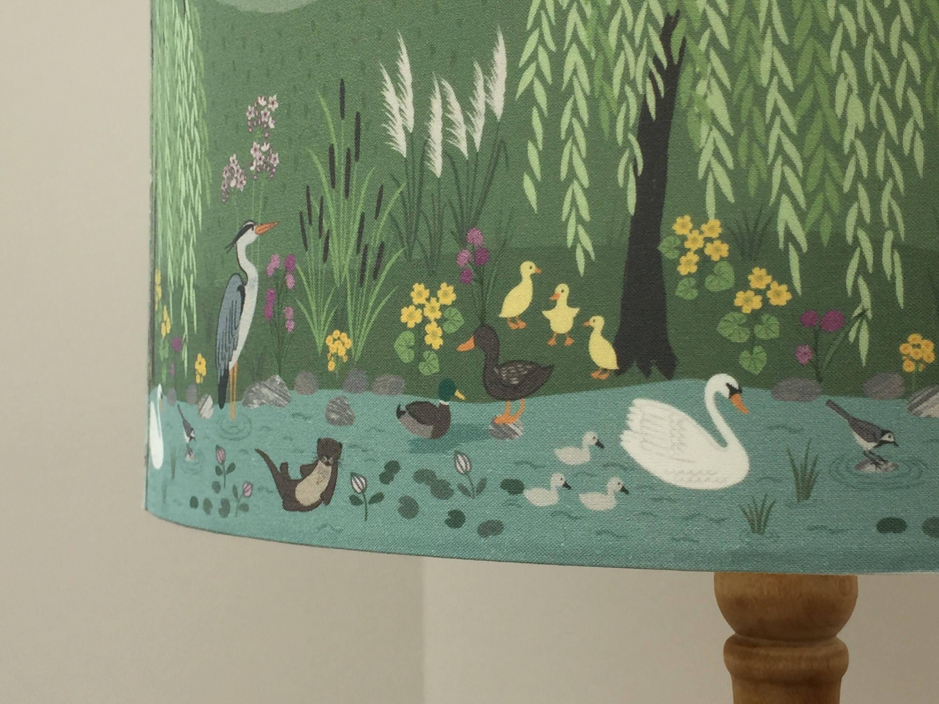 New Lampshade River Scene. Handmade Fabric Ceiling or Table 40cm Shades ...