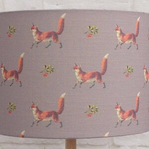 Red Fox Fabric Lampshades Handmade in This Taupe Fabric, Ceiling or ...
