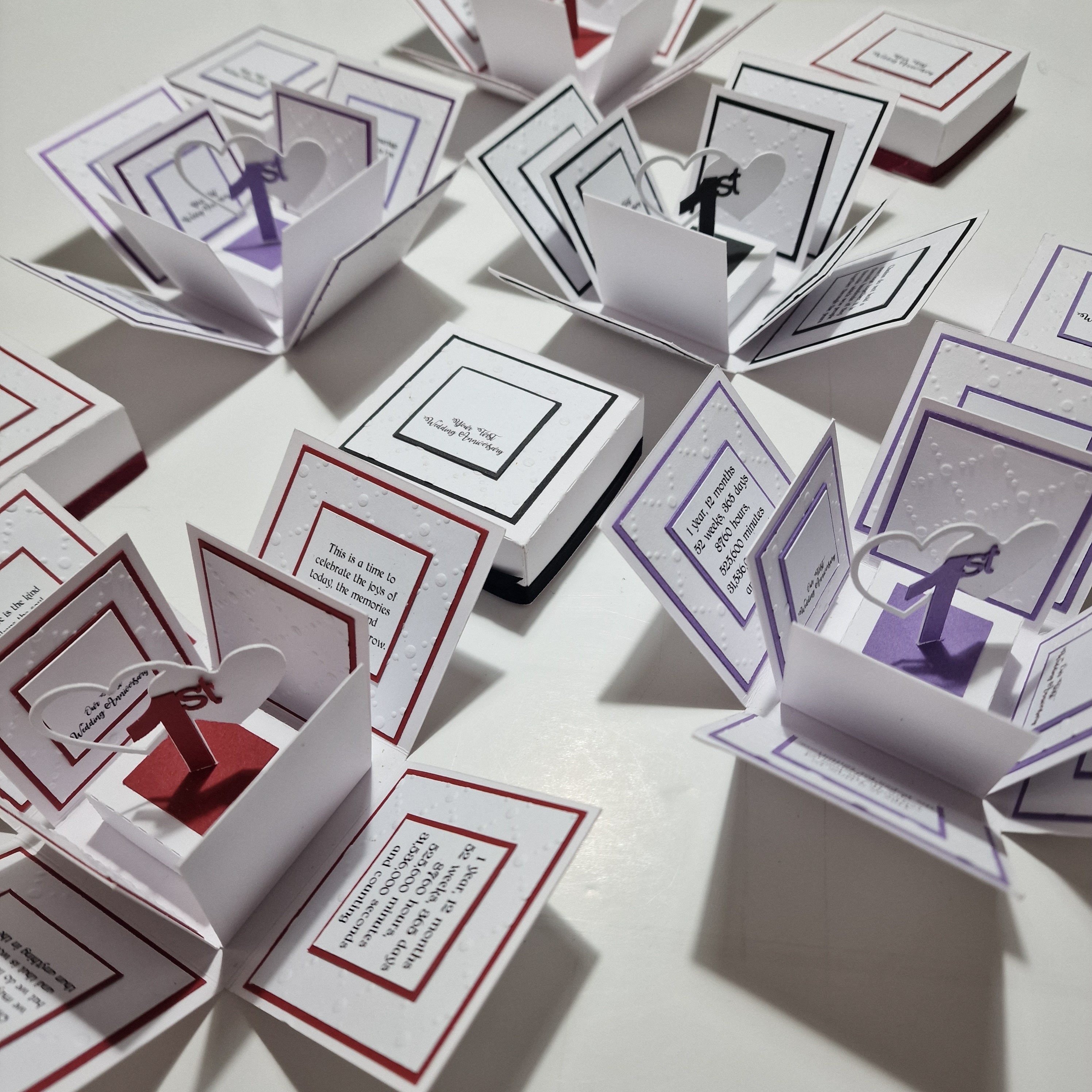 Exploding 1st Wedding Anniversary Box Card Paper - Etsy