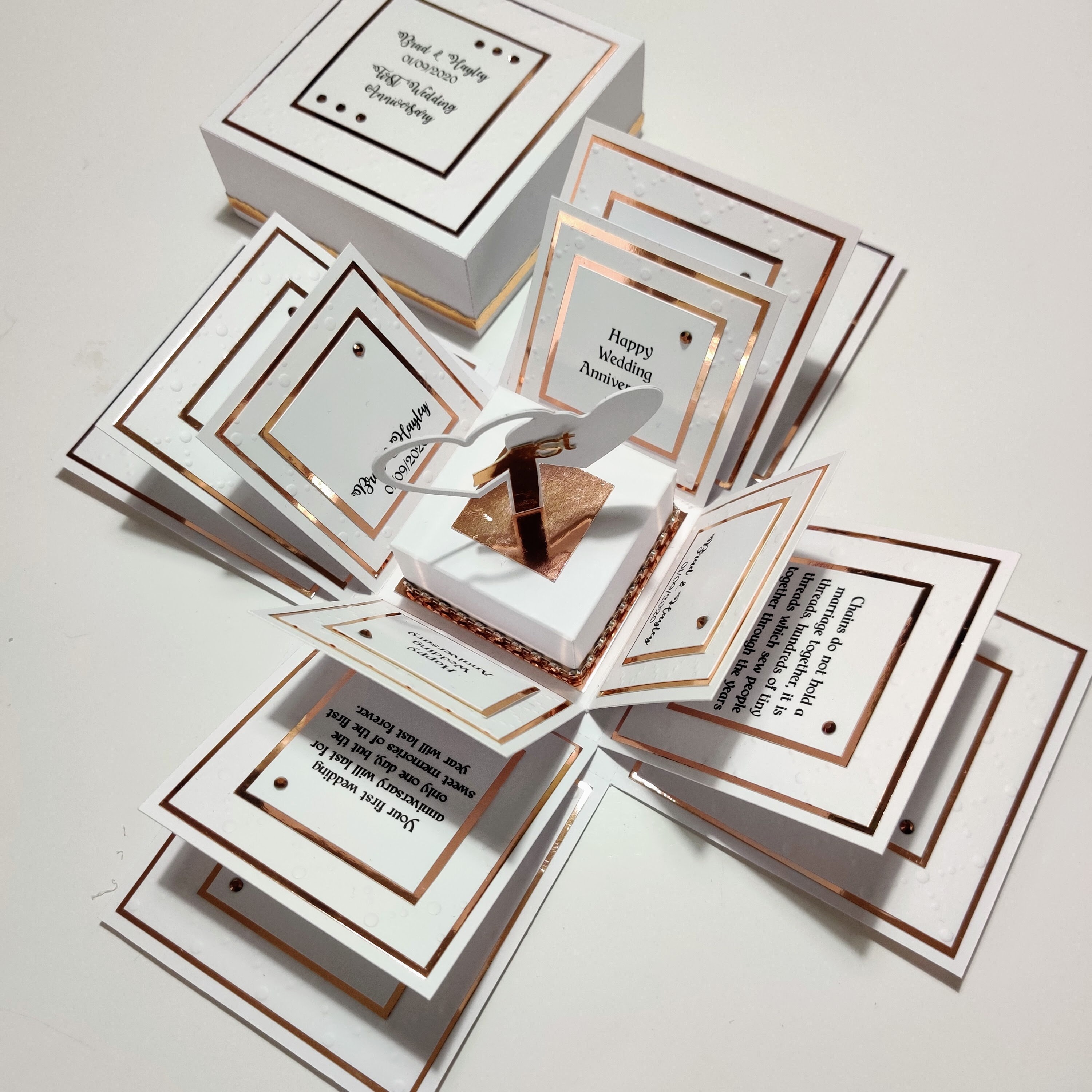 Exploding 1st Wedding Anniversary Box Card Paper | Etsy