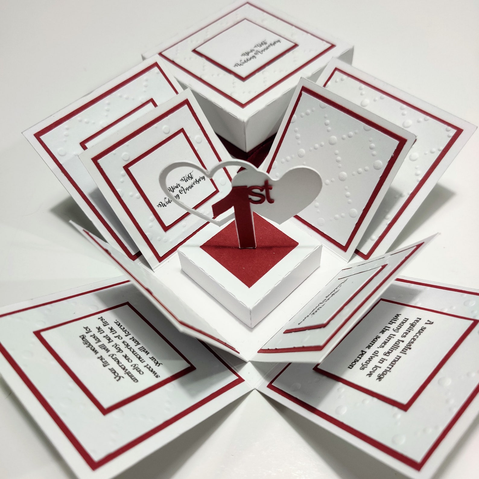 Exploding 1st Wedding Anniversary Box Card Paper | Etsy