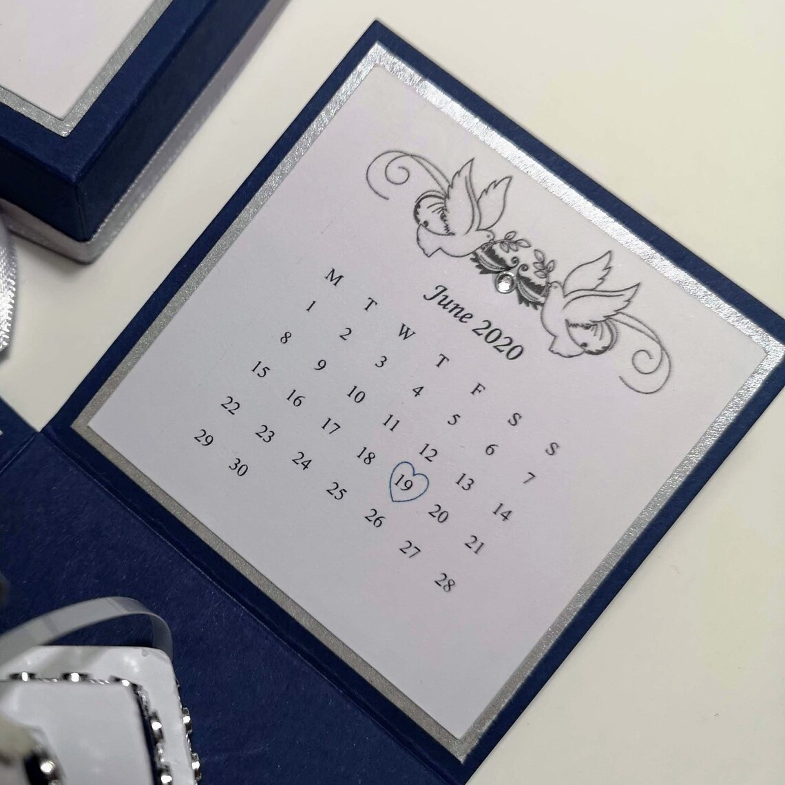 Navy Blue & Silver Exploding Wedding Invitation Boxes Luxury | Etsy