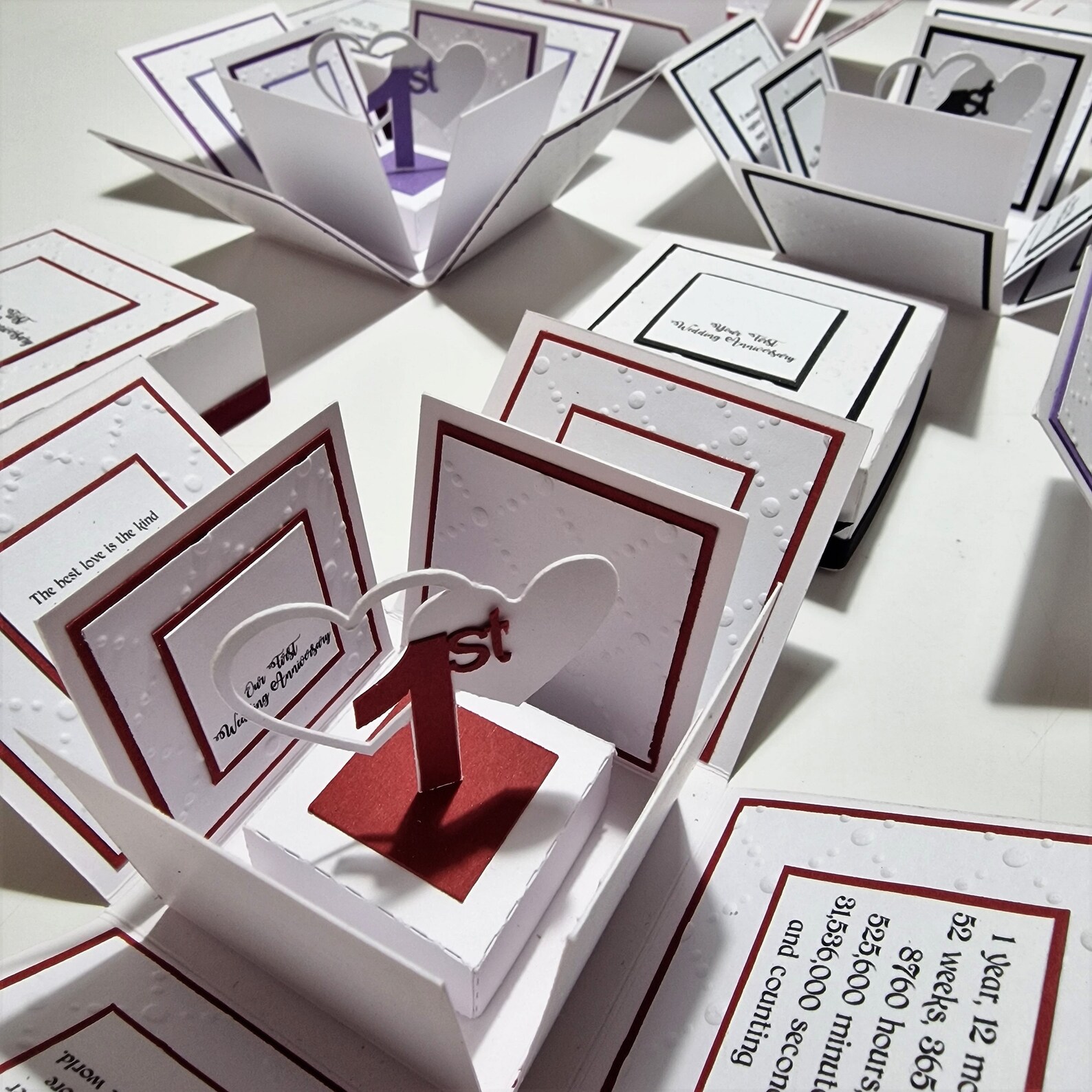 Exploding 1st Wedding Anniversary Box Card Paper - Etsy