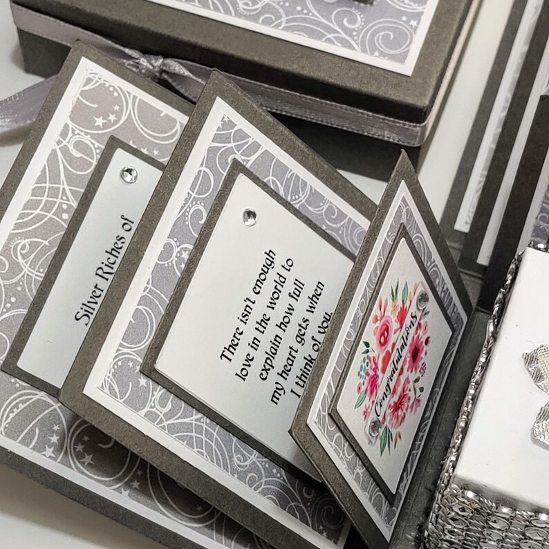Exploding 25th SILVER Wedding Anniversary Box Card - Etsy.de