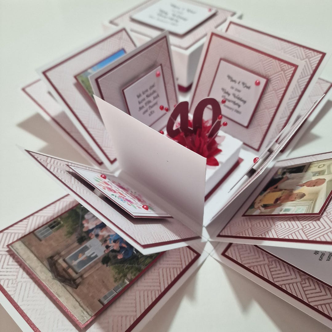 40th Ruby Wedding Anniversary Box-card-personalised Anniversary Gifts ...