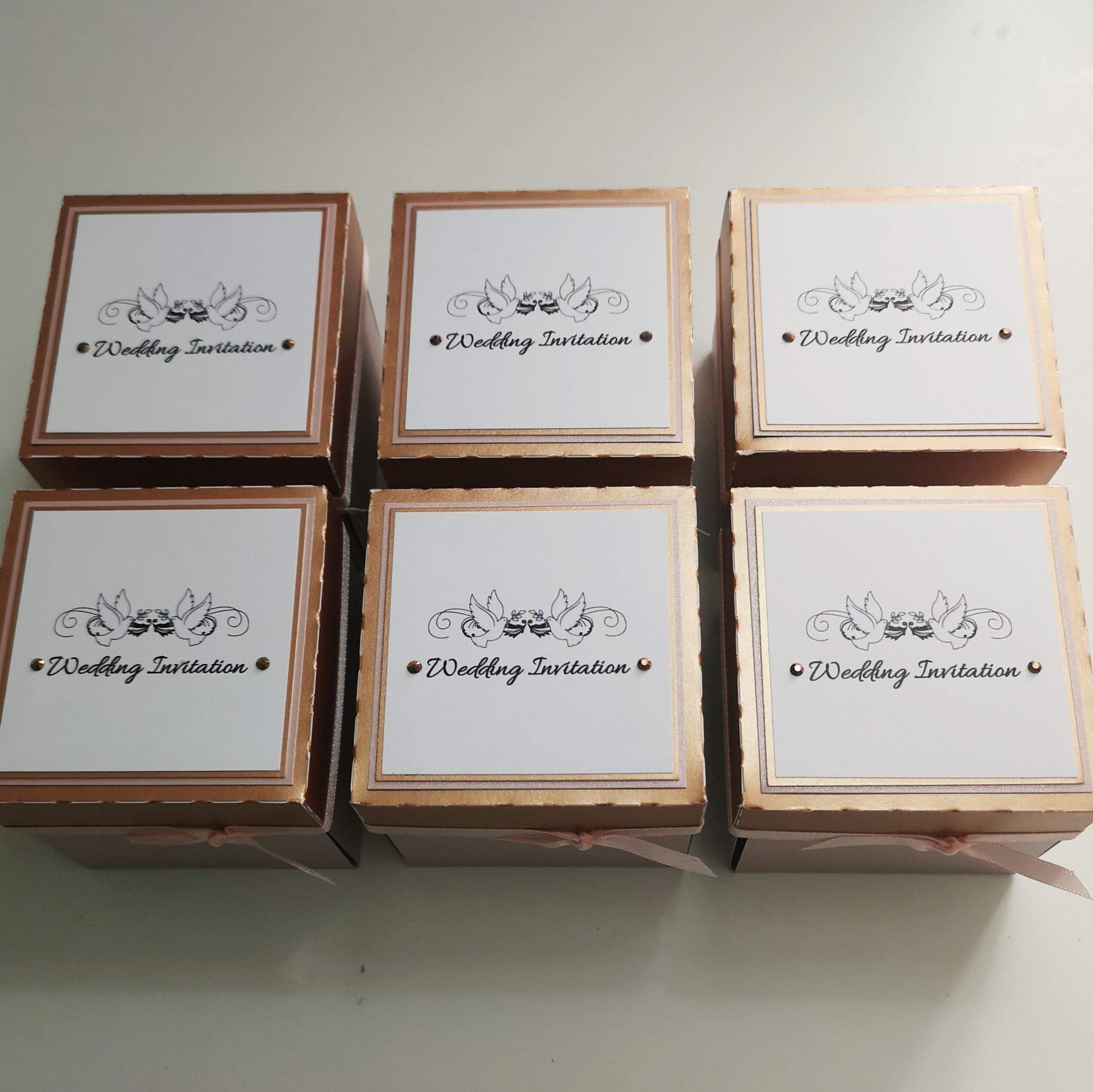Blush Pink & Rose Gold Exploding Wedding Invitation Boxes - Etsy UK
