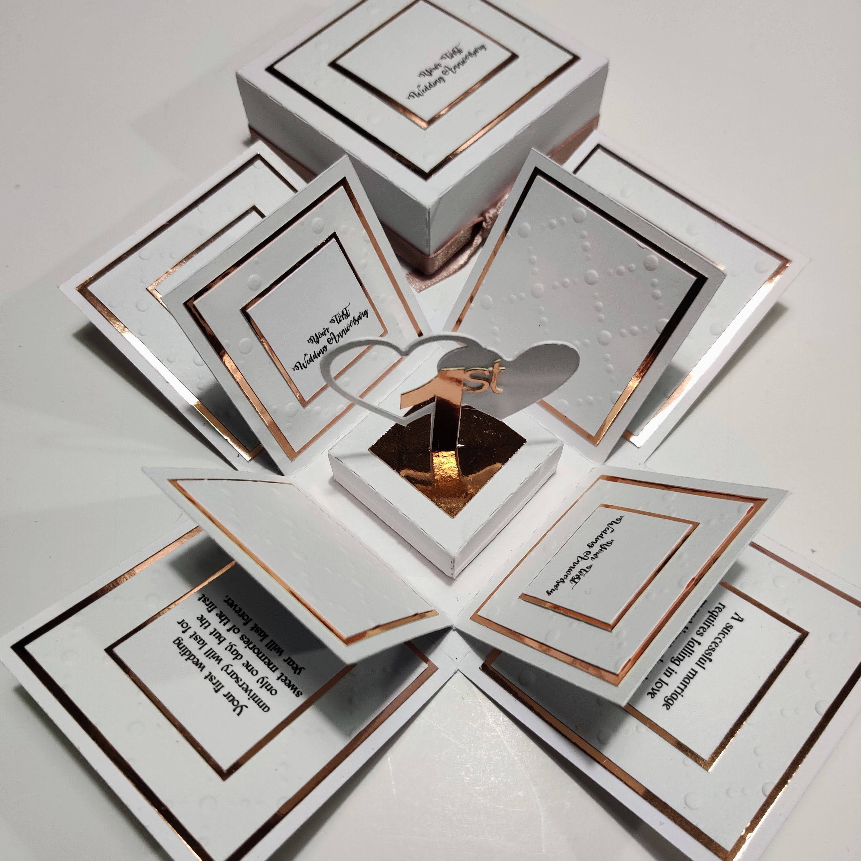 Exploding 1st Wedding Anniversary Box Card Paper | Etsy