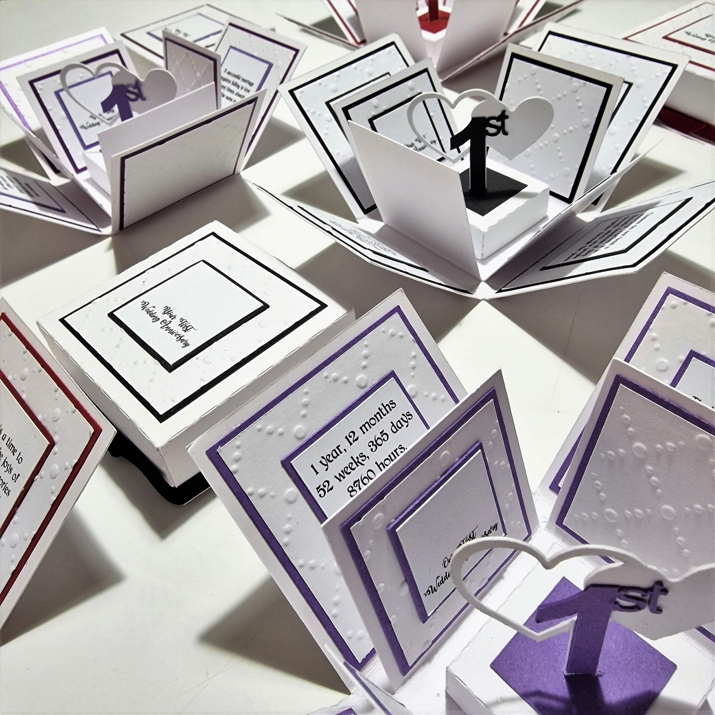 Exploding 1st Wedding Anniversary Box Card Paper - Etsy