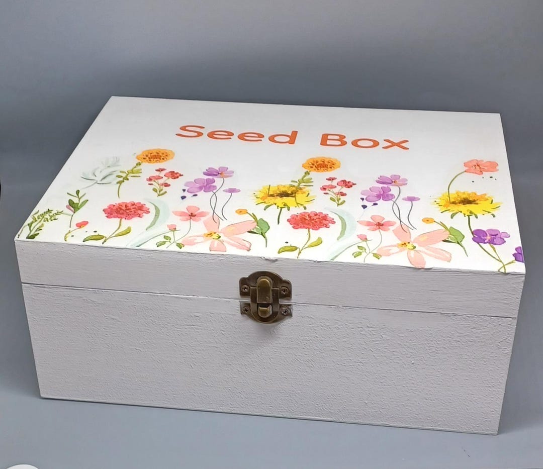 Wooden Seed Storage Box - Etsy