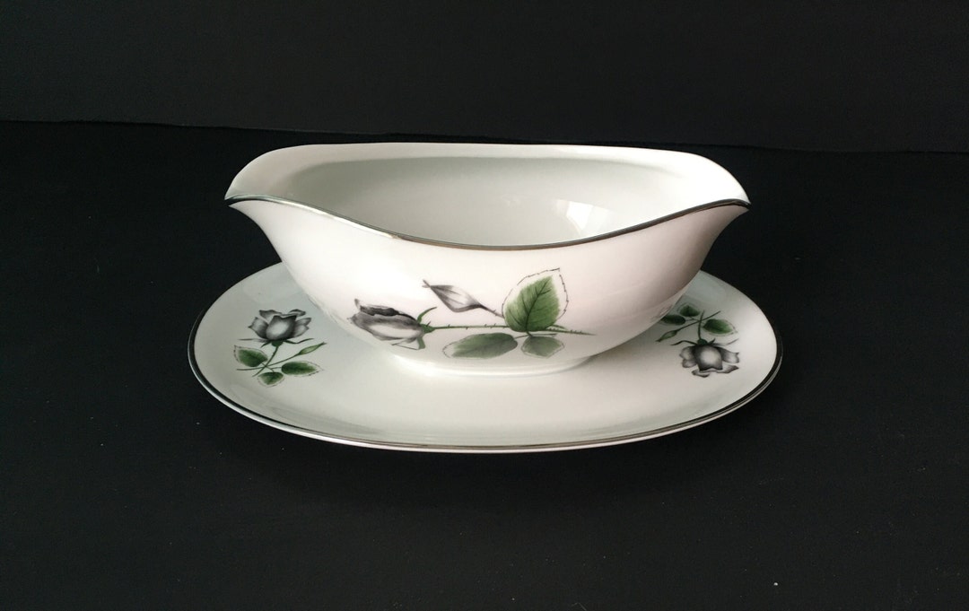 Bavarian Stonegate Germany Midnight Rose Design Gravy Boat With ...