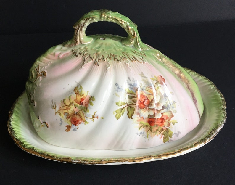 Beautiful Large Ornate Antique Porcelain Embossed Cheese Plate Tray ...