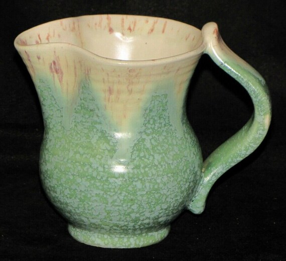 Vintage Crown Devon England Pottery Green Mottle Glaze Milk | Etsy