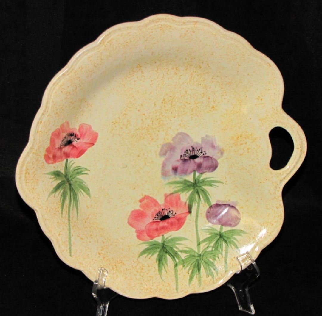Vintage E Radford, England Ceramic Pottery Colourful Anemone Flower ...