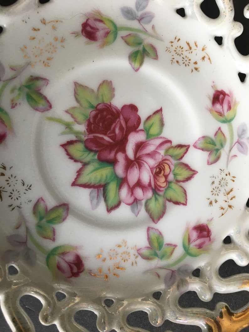 Vintage Shafford Japan Hand Painted Pearlized Teacup Pierced - Etsy Canada