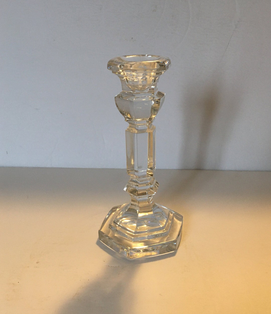 Vintage Goebel Germany Lead Crystal Hexagon Tall Column Pillar ...