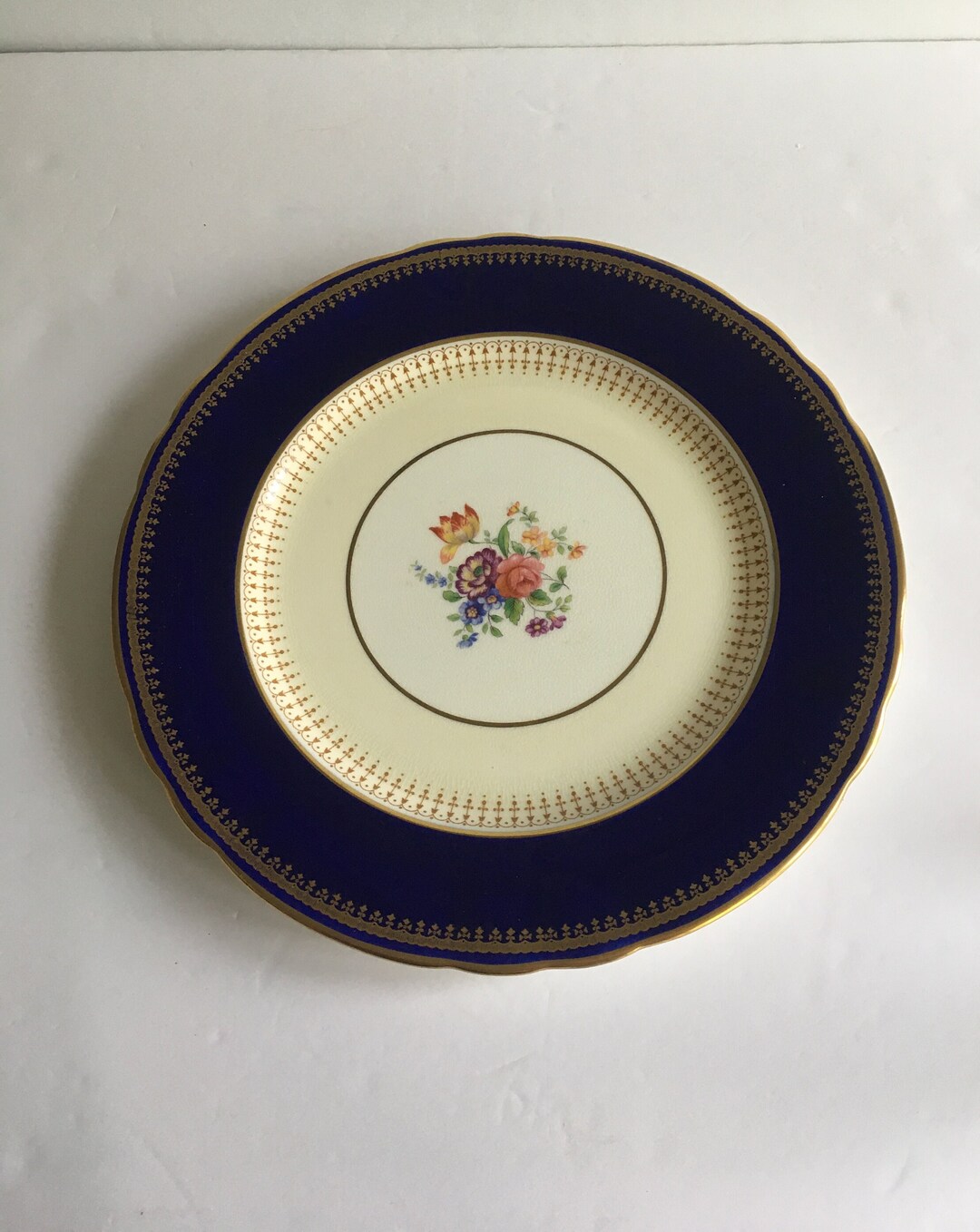 Two Aynsley Cobalt Blue Hatfield Pattern Plates Made in England - Etsy