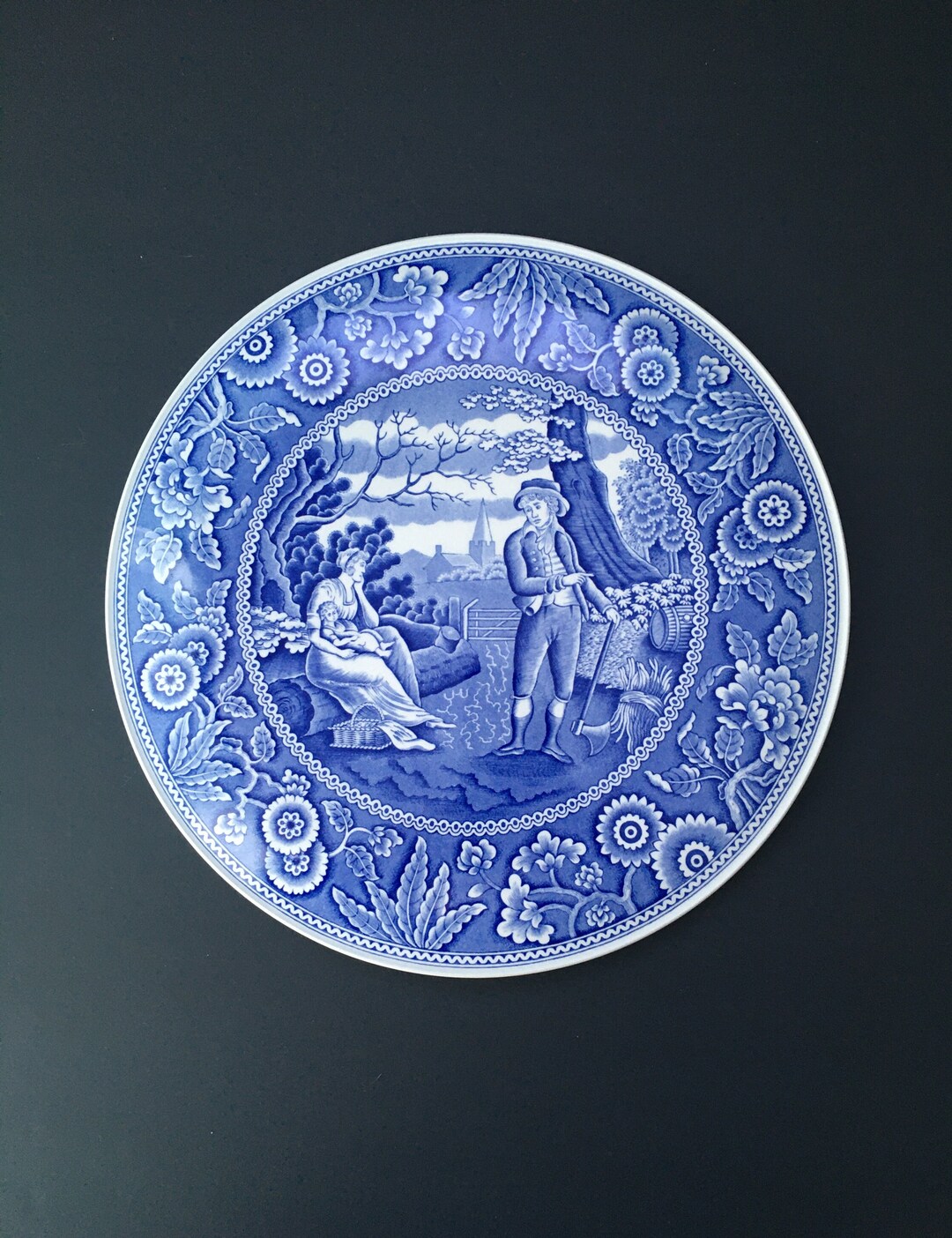 Spode Blue Collection Trivet Pattern is "woodman" Blue and White - Etsy