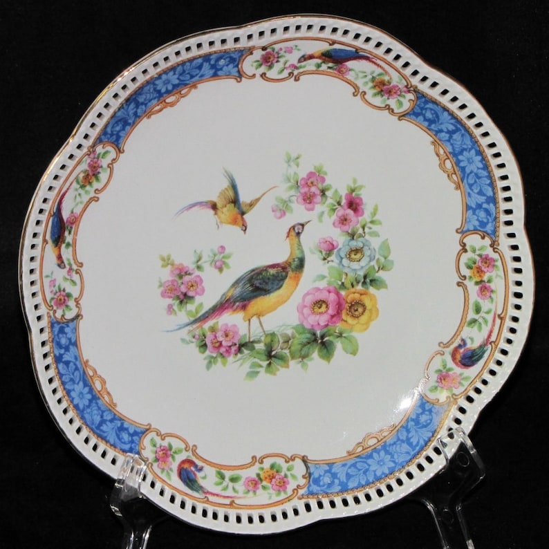 Colourful Vintage Bavarian Schumann Porcelain China With Pheasants ...