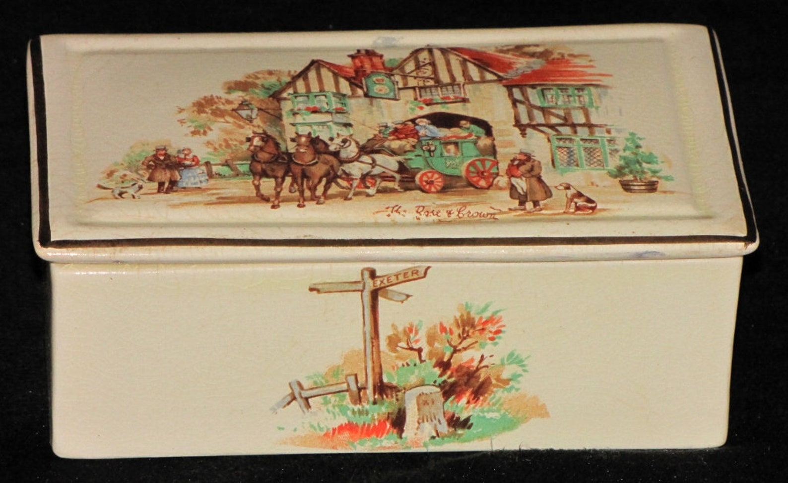 Lawrence Falcon Ware England Pottery Victorian Village Scene Trinket or ...