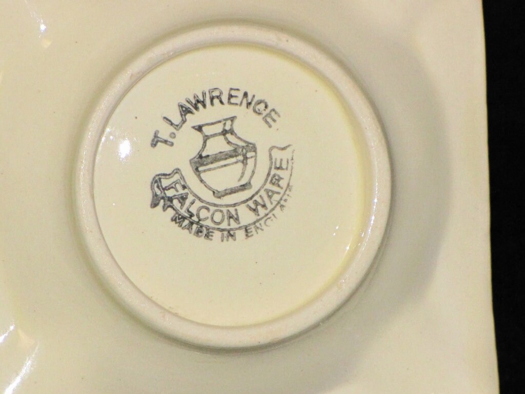 Set of Three Antique Falcon Ware Victorian Village Scene Ashtrays or ...