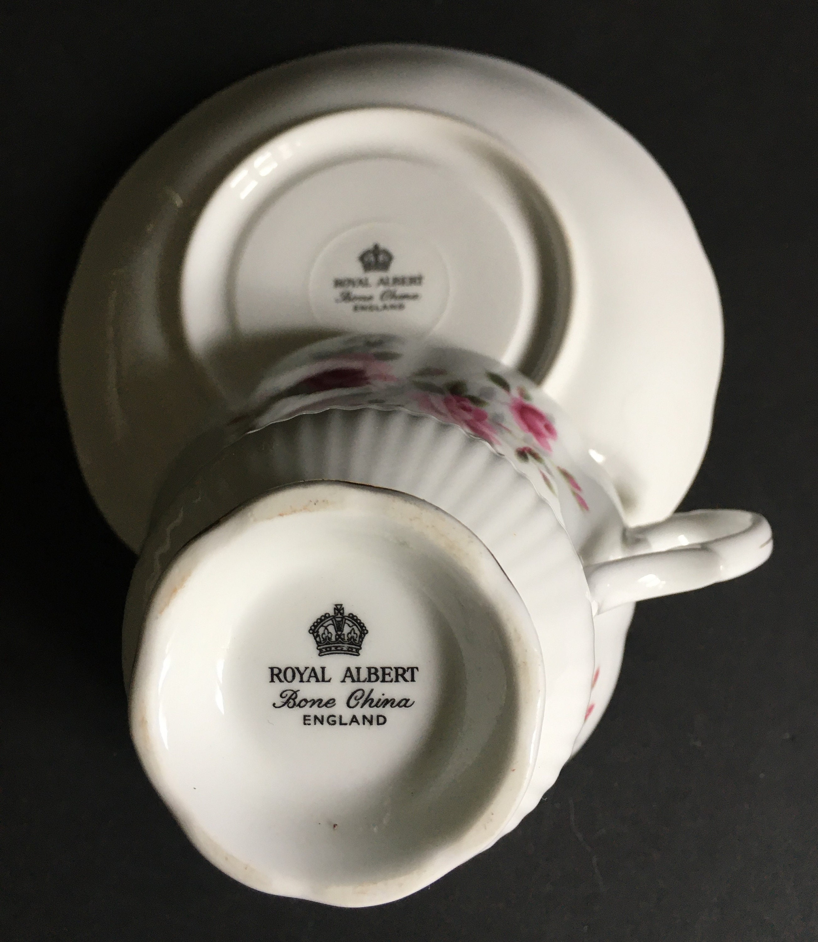 Set of 2 Vintage Royal Albert Teacups and Saucers With Bunches of Pink ...