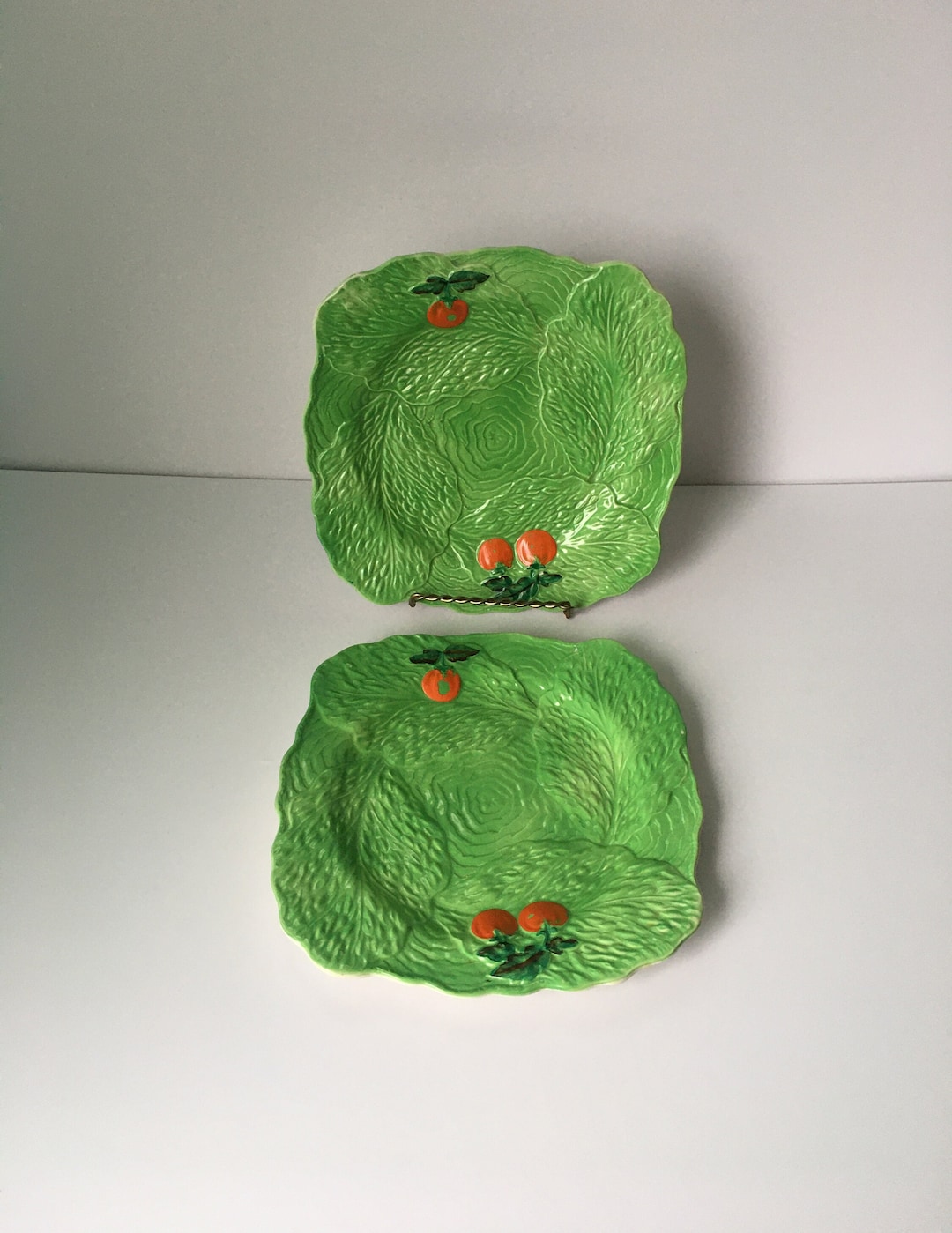 Beswick Embossed Square Green Lettuce Leaf Plate With Tomatoes - Etsy