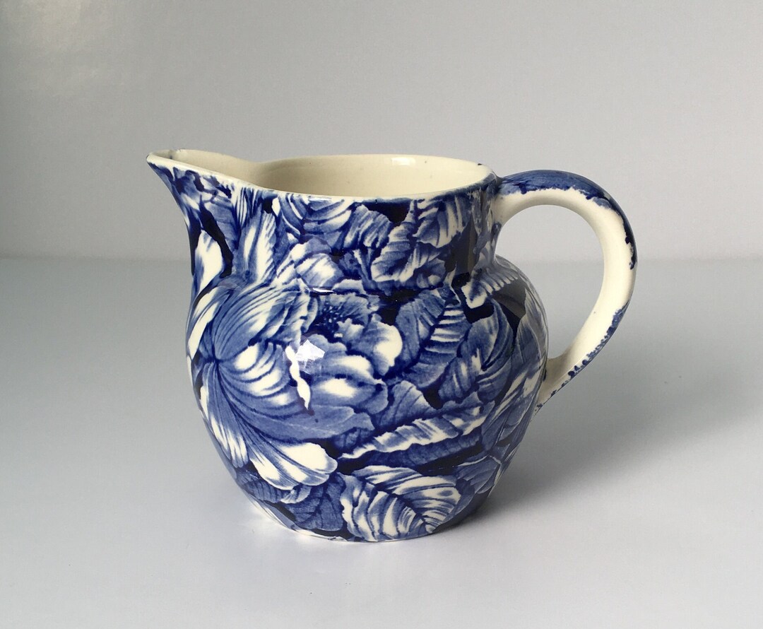 Vintage Myott Blue and White Pitcher Pattern is Bermuda and Shows ...