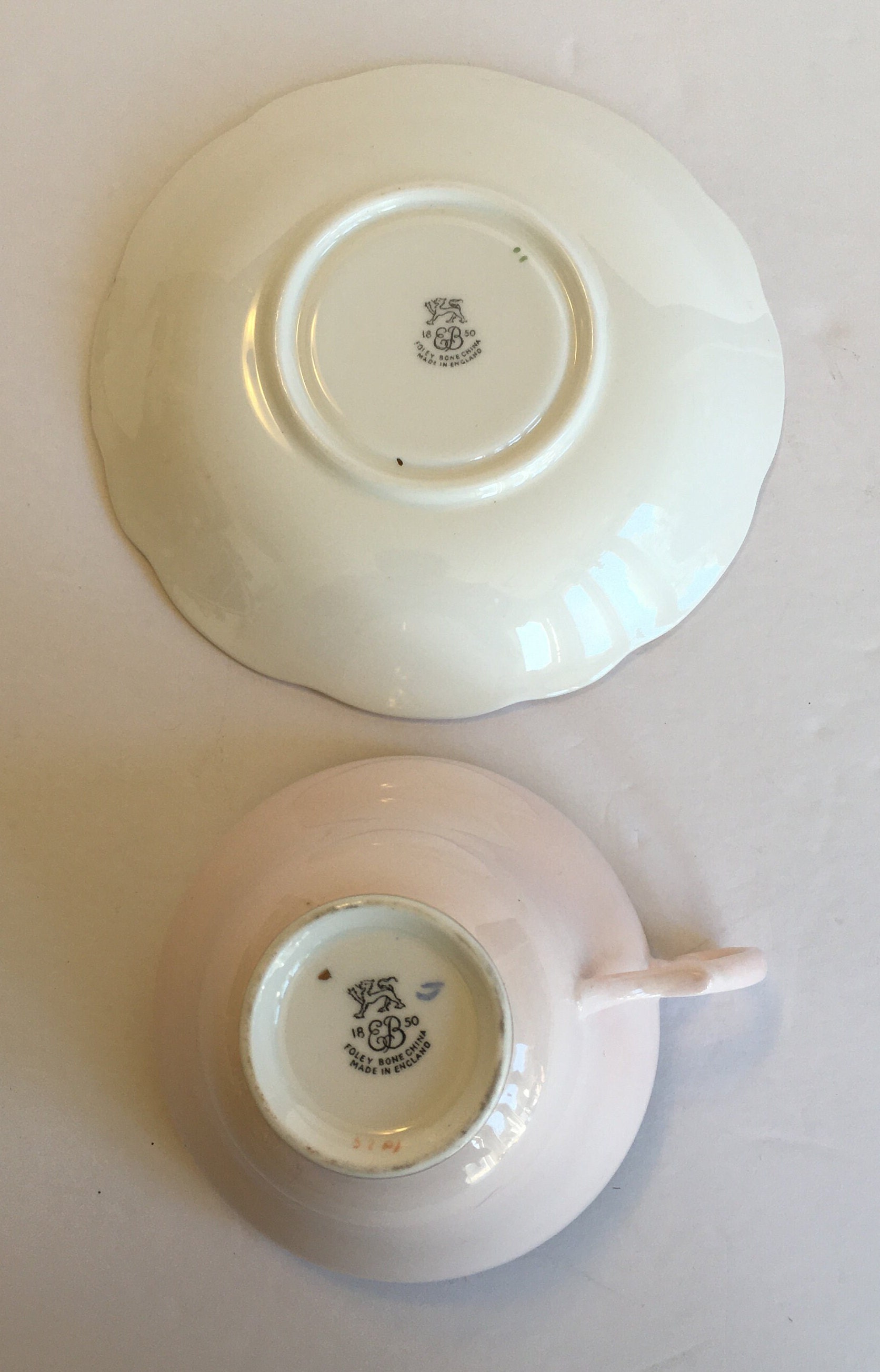 Vintage EB Foley Pink Teacup and Saucer With Bright Colourful - Etsy