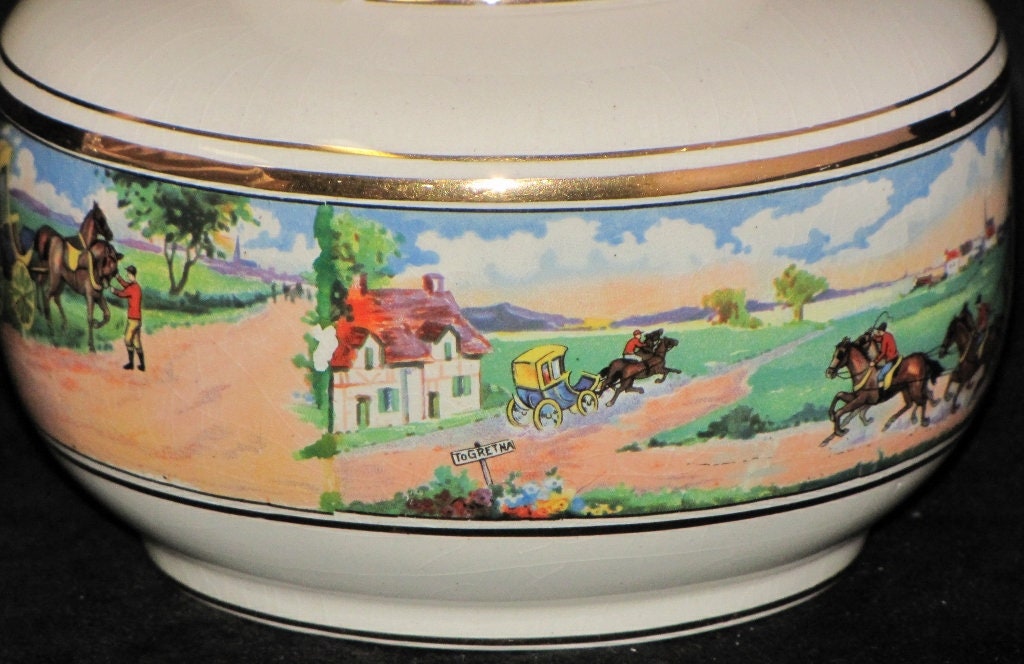 Vintage Falcon Ware England Pottery Country Village Scene Vase - Etsy UK