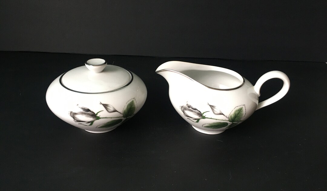 Bavarian Stonegate Germany Midnight Rose Design Cream and Sugar Set ...