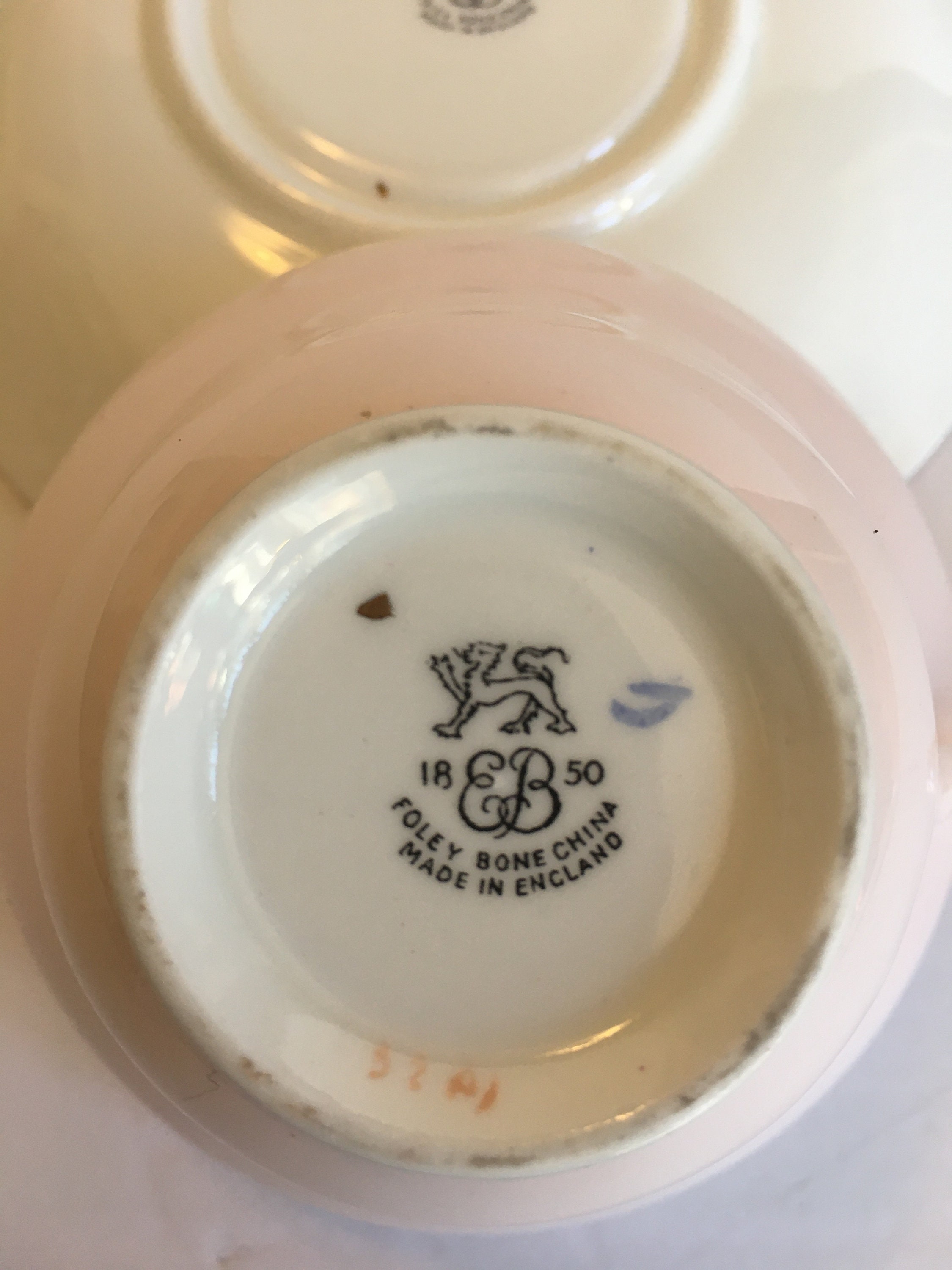 Vintage EB Foley Pink Teacup and Saucer With Bright Colourful - Etsy