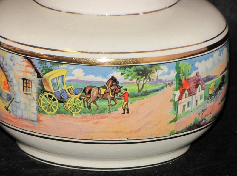 Vintage Falcon Ware England Pottery Country Village Scene Vase - Etsy UK