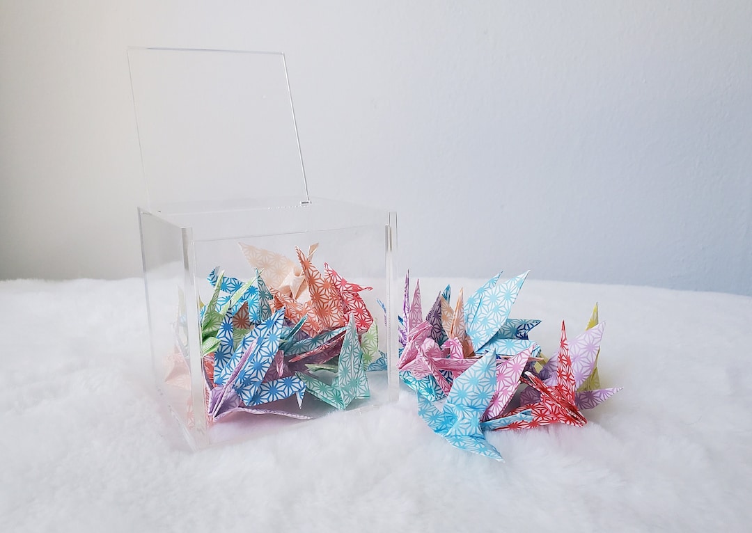 Set of 30 Assorted Patterned Mini Origami Cranes (rainbow) - Acrylic ...